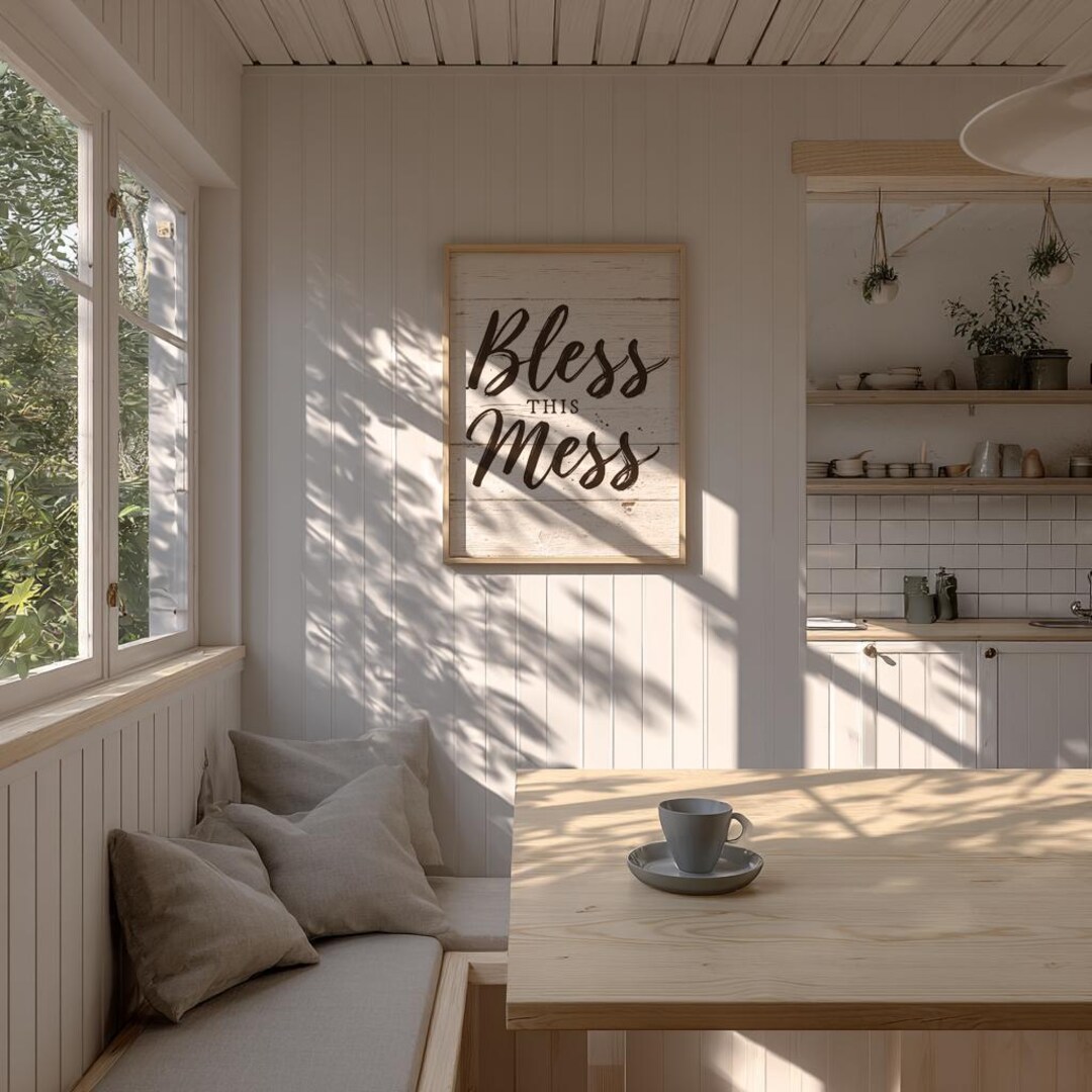 Farmhouse Wall Art Set of 3 Printable Signs Bless This Mess, Gather ...