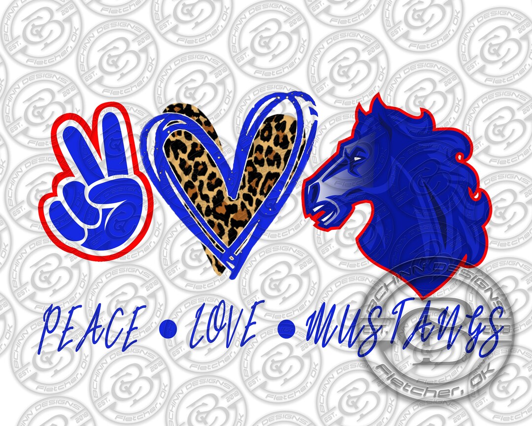 Peace Love Mustangs, Digital Design, PNG Image, Sublimation Design - Etsy