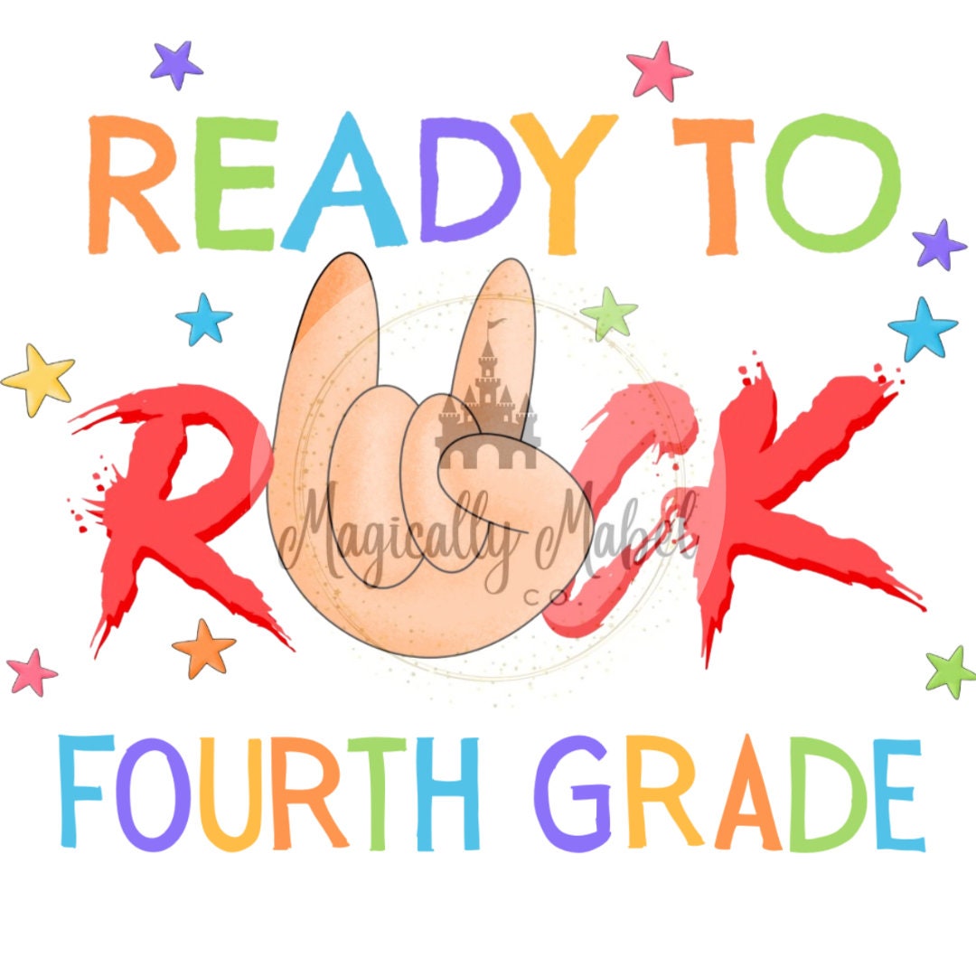Ready to Rock Fourth Grade PNG - Etsy