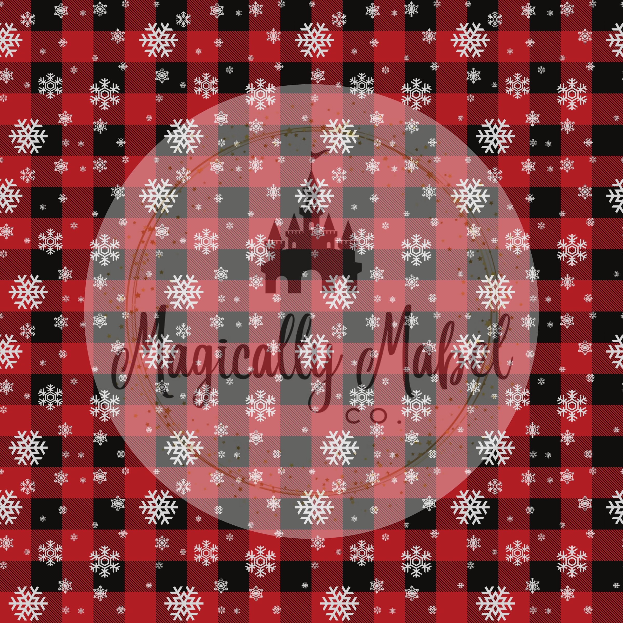 Red Snowflake Buffalo Plaid - Etsy
