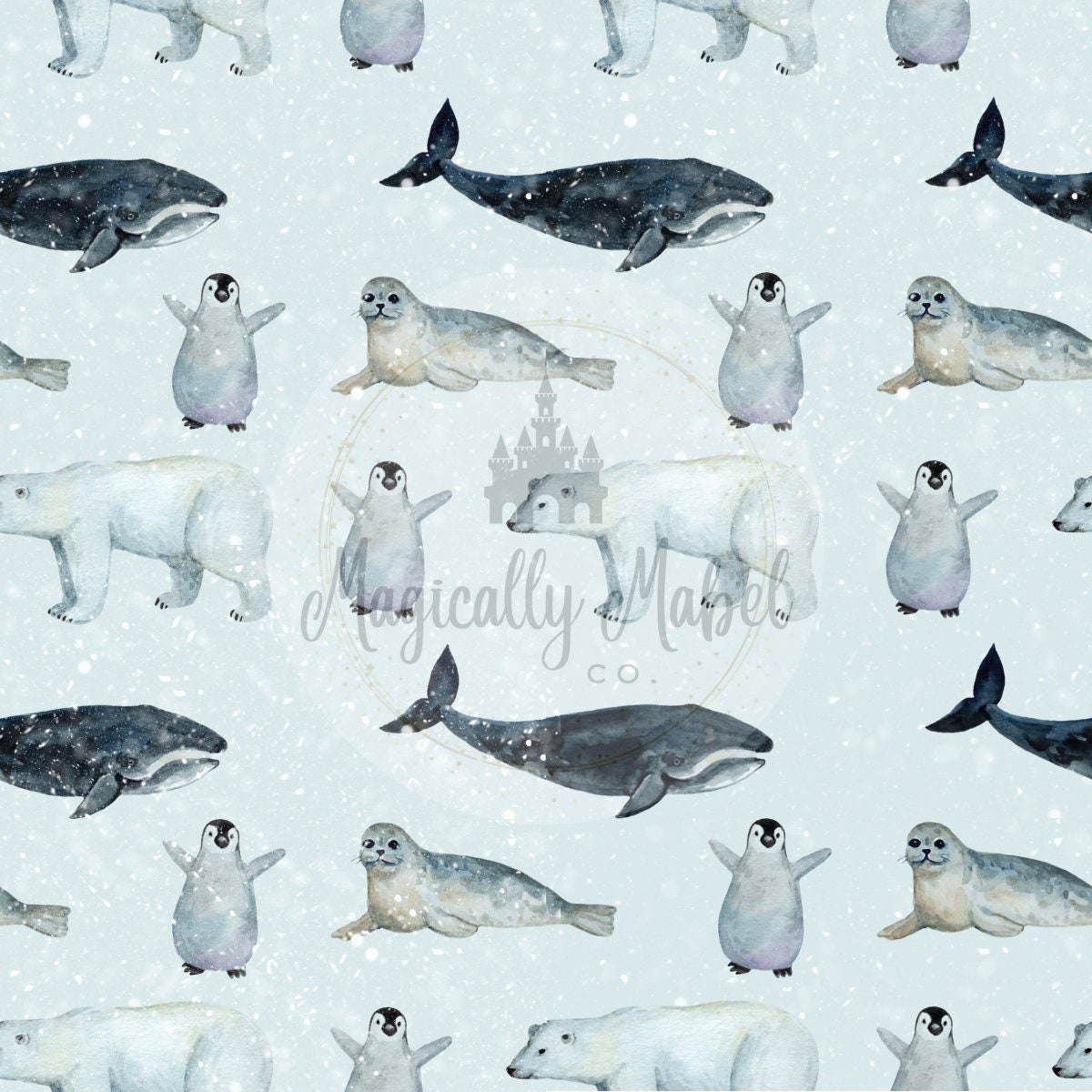 Arctic Animals Seamless Pattern - Etsy