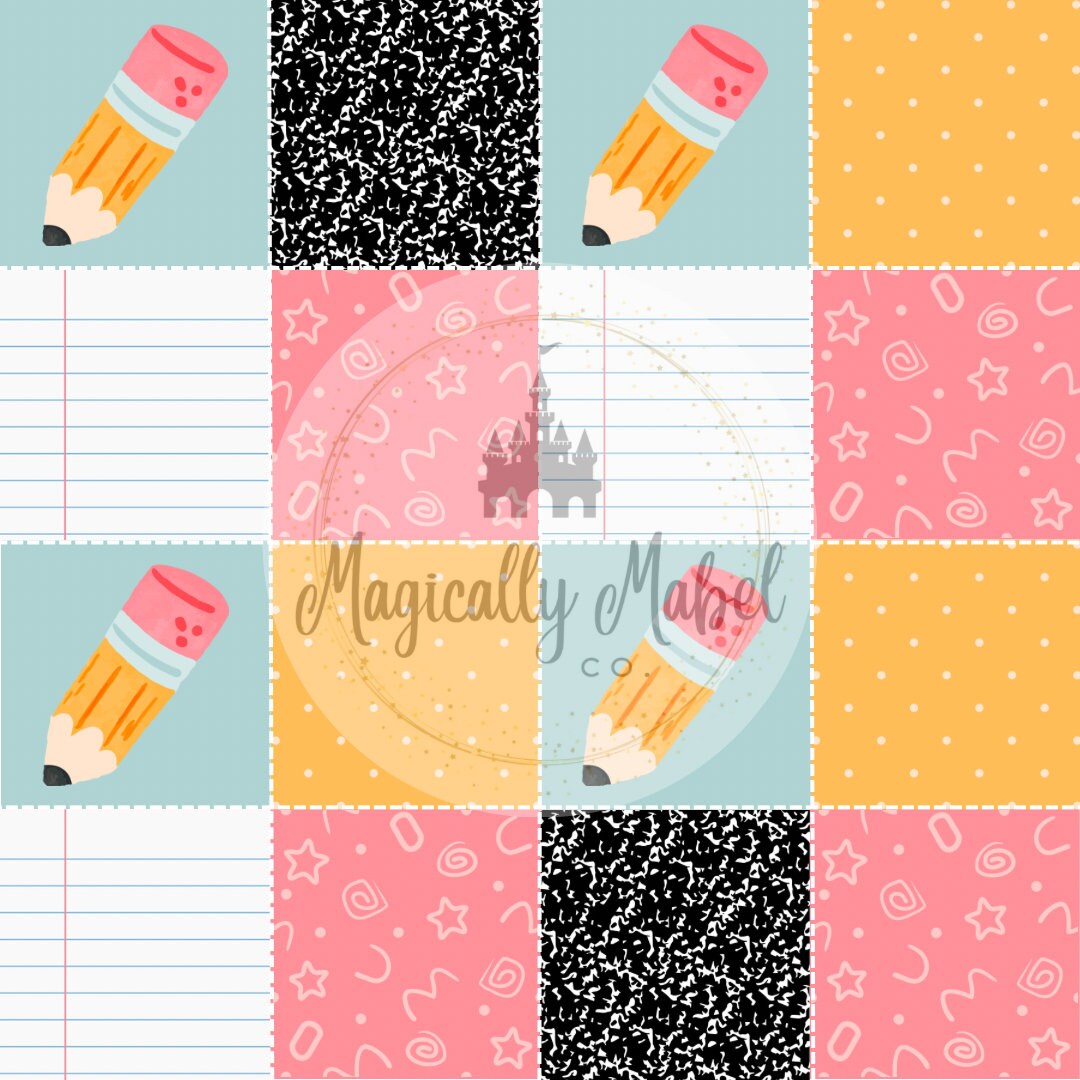 Pencil Patchwork Seamless Pattern - Etsy