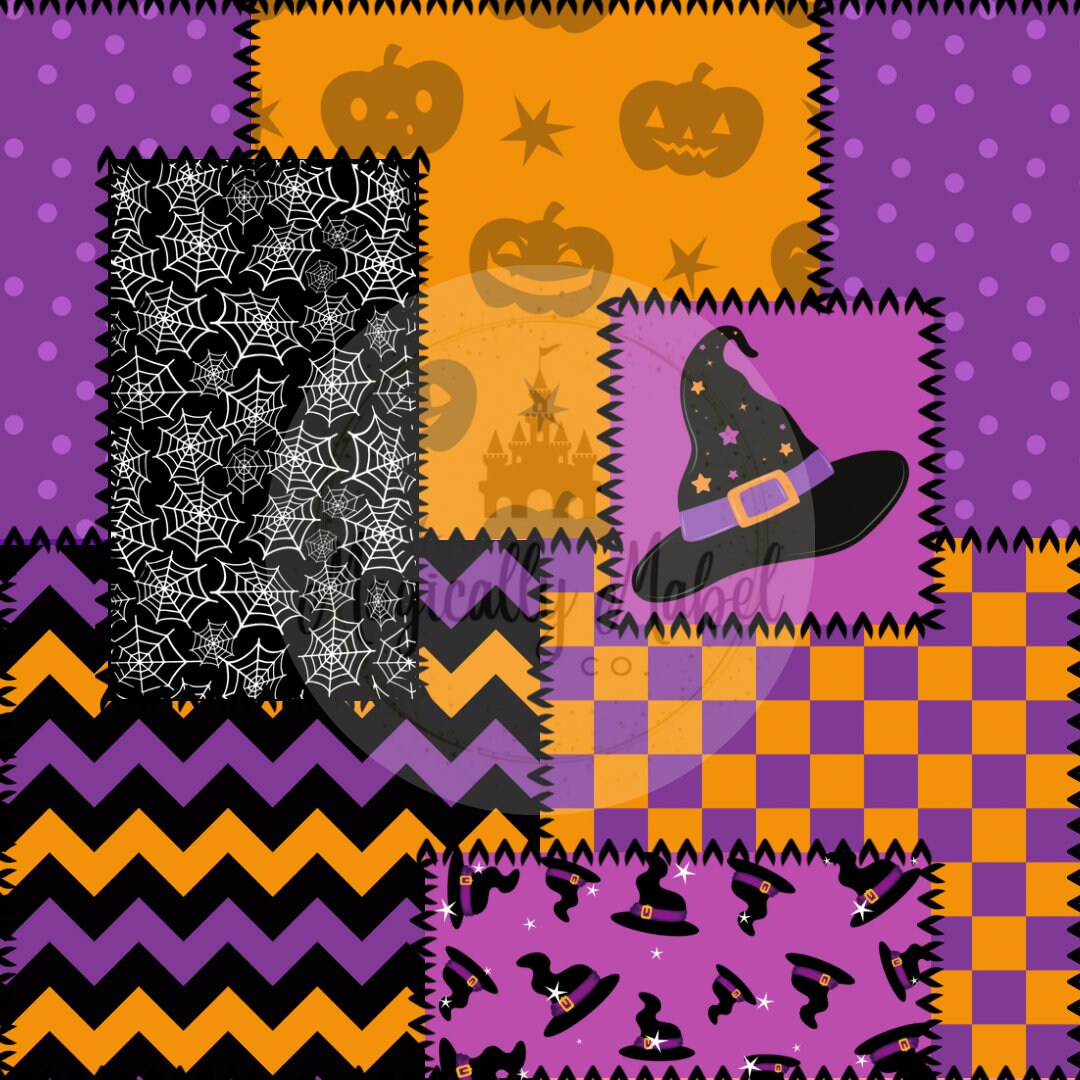 Wacky Witch Patchwork Seamless Pattern - Etsy