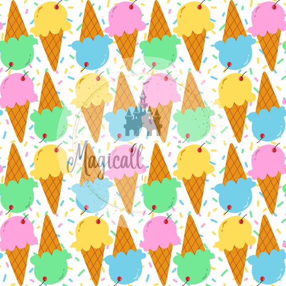 Ice Cream Seamless Pattern - Etsy