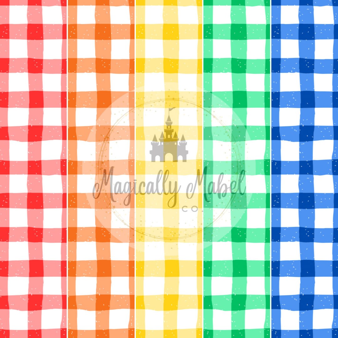 Primary Gingham Seamless Patterns 5pcs - Etsy