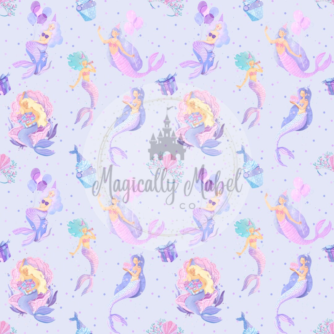 Mermaid Party Seamless Pattern - Etsy