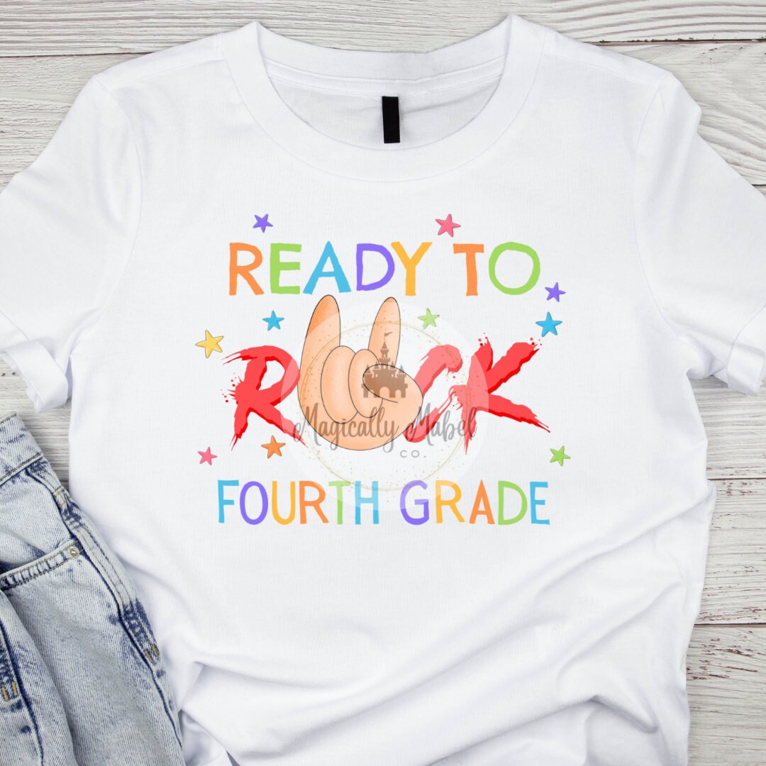 Ready to Rock Fourth Grade PNG - Etsy