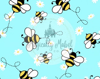Lavender Field Digital Paper Honey Bee Seamless Pattern - Etsy