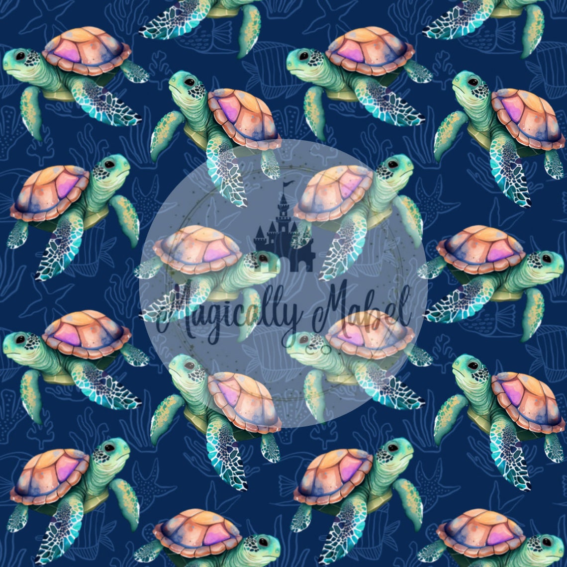 Watercolor Sea Turtles Seamless Pattern - Etsy