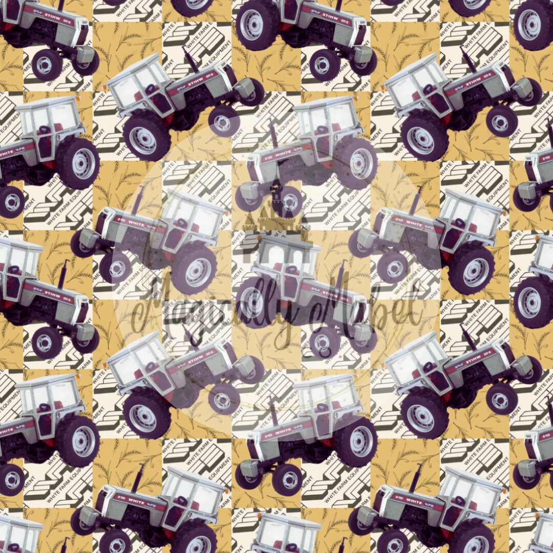 Vintage Tractor Seamless Pattern (white) - Etsy
