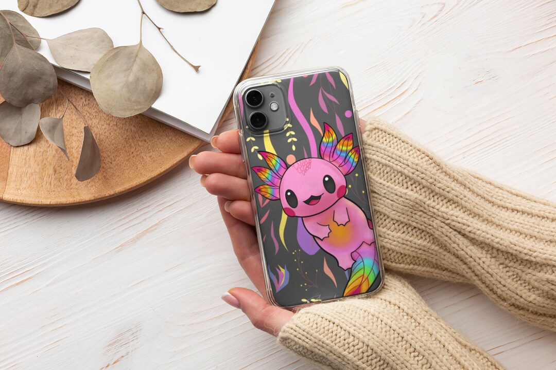 Axolotl Clear Phone Case Anime Axolotl Personalized Gift - Etsy