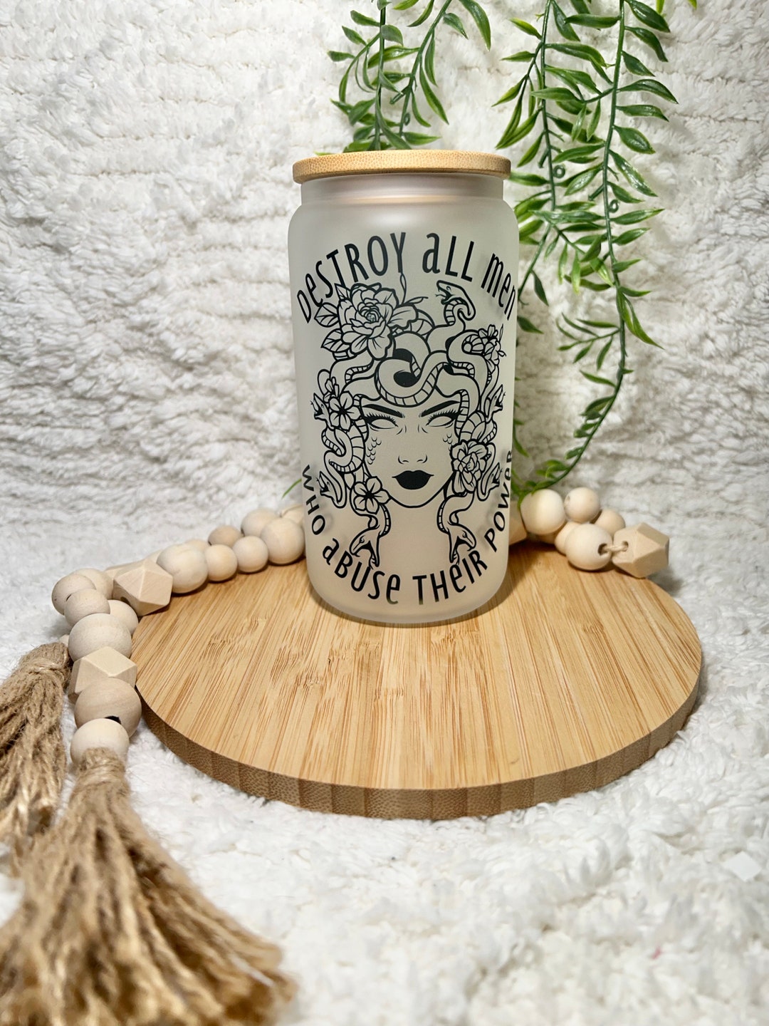 Medusa Glass Cup| Greek Mythology Cup| Destroy All Men - Etsy