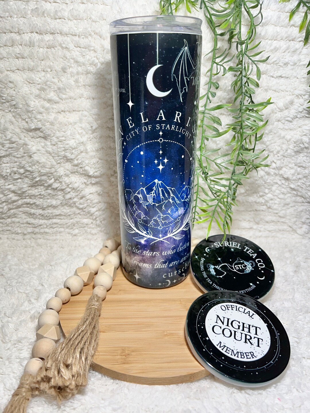 Velaris Tumbler Acotar Bookshelf Cup Suriel Tea Co Suriel Car Coasters ...