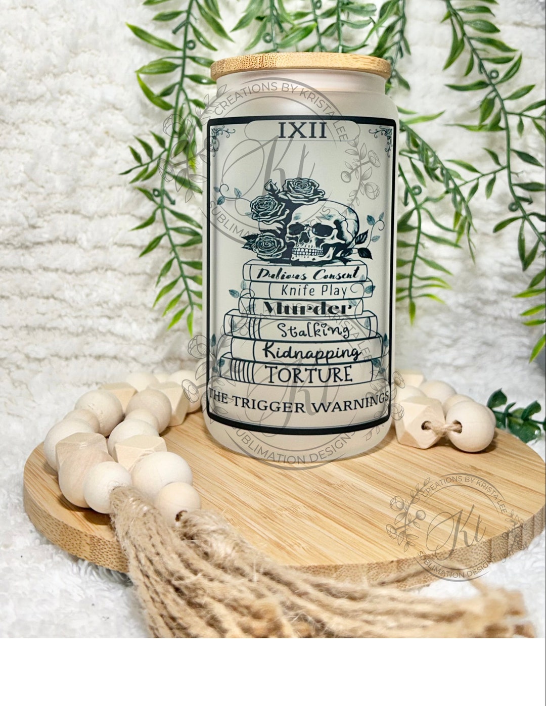 Give Me All the Trigger Warnings Tarot Card Frosted Glass With Bamboo ...