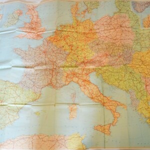 Vintage Europa Folding Map - Etsy