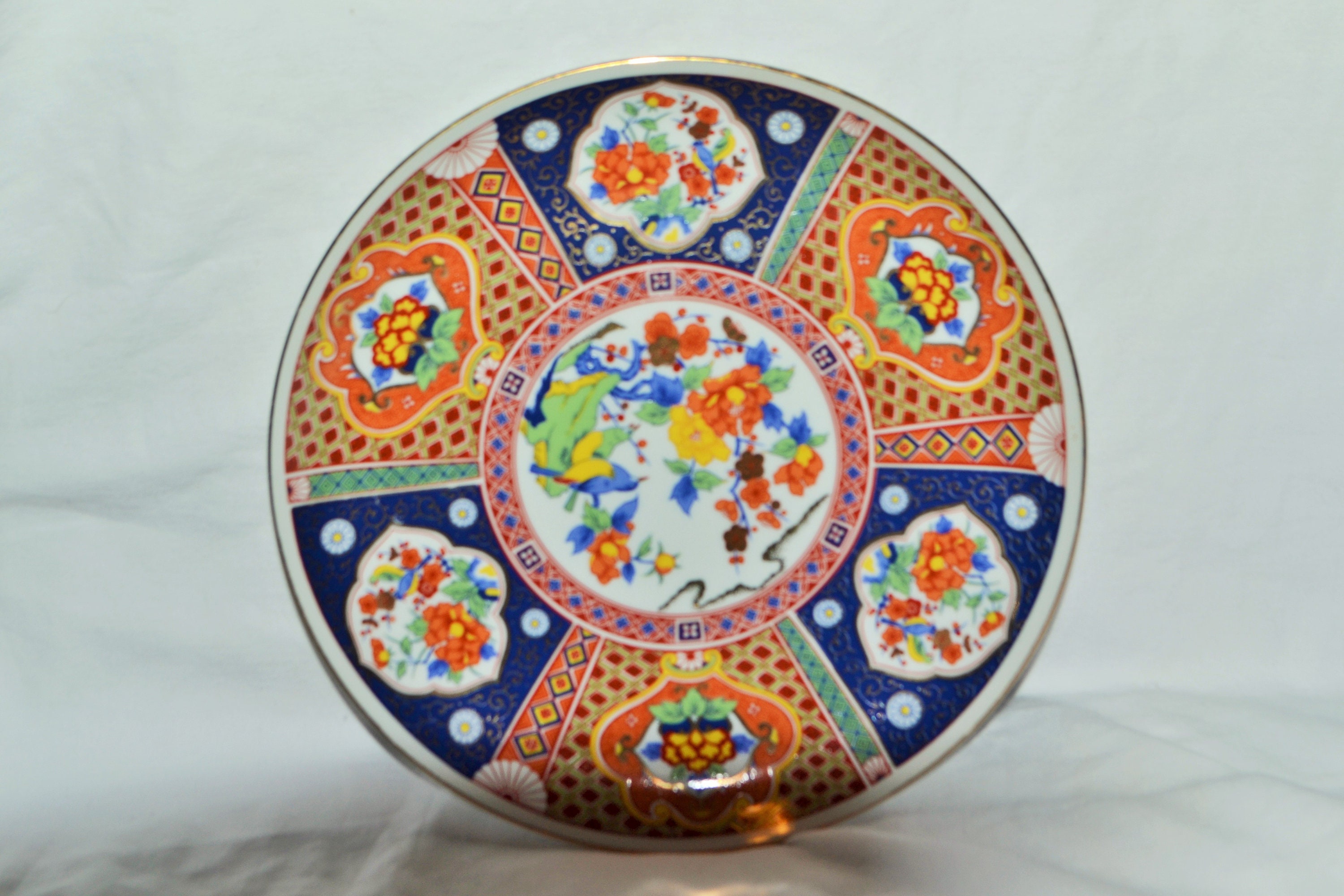 Vintage Asian Plate With Stand - Etsy