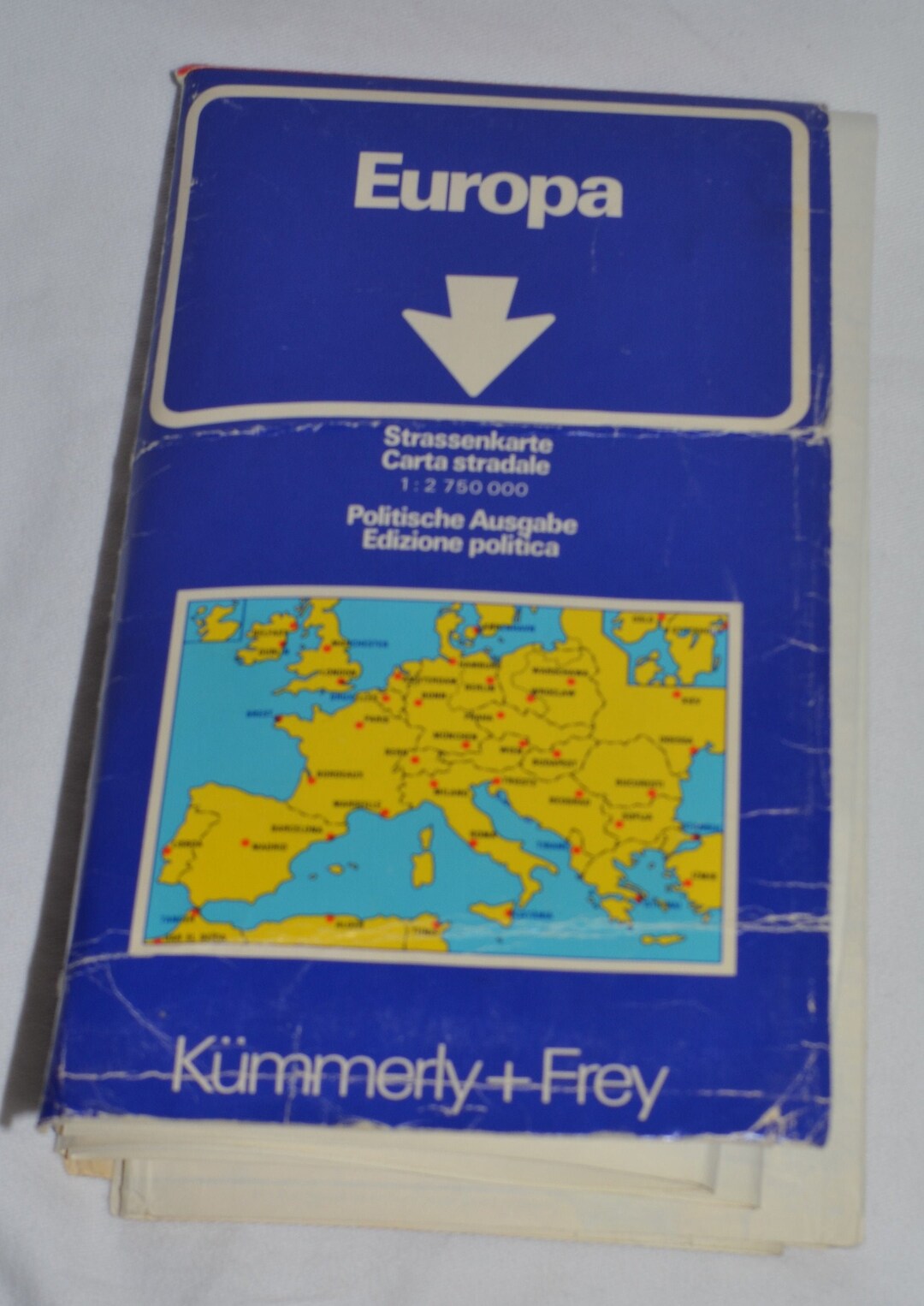 Vintage Europa Folding Map - Etsy