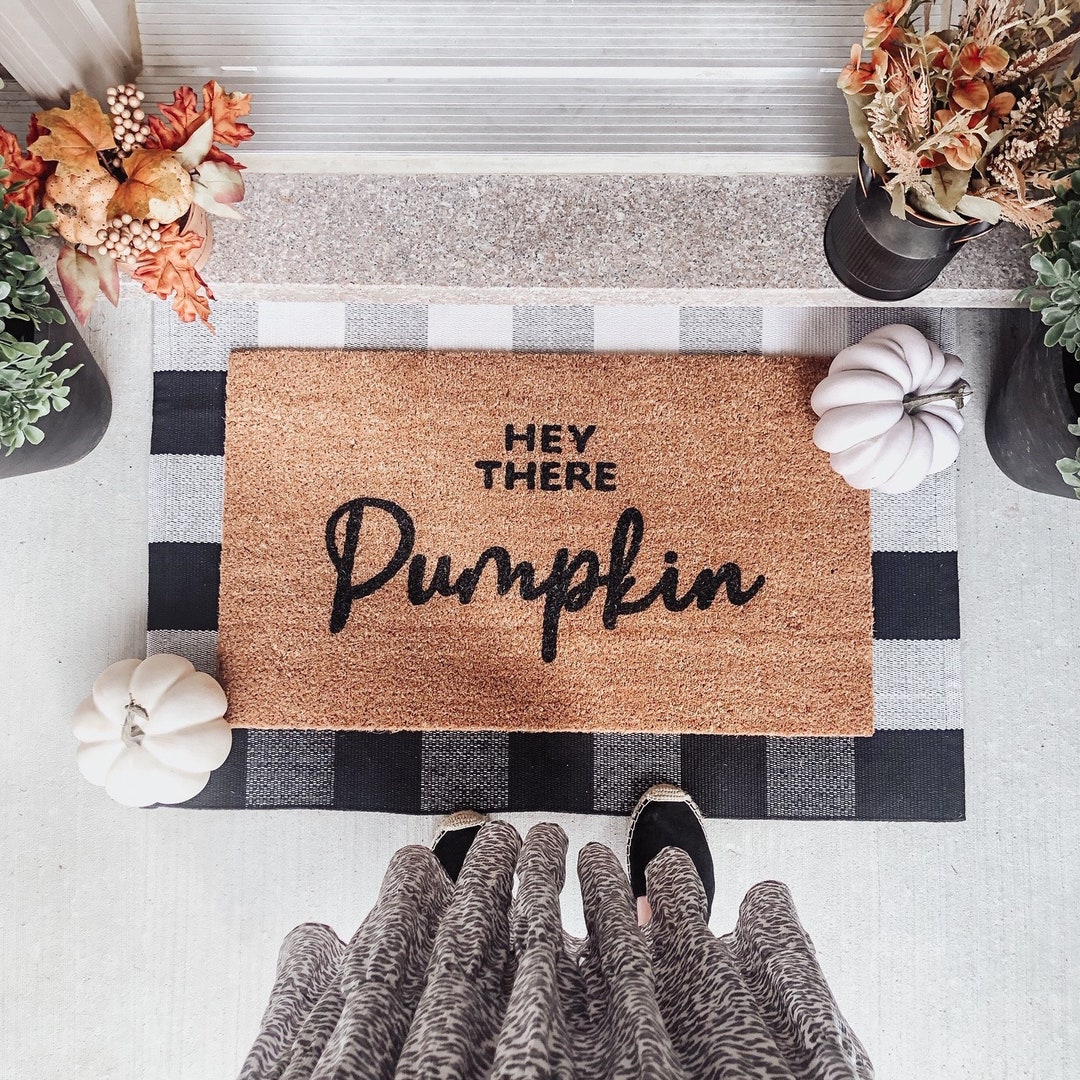 Hey There Pumpkin Doormat Halloween Doormat Fall Doormat Pumpkin Door ...