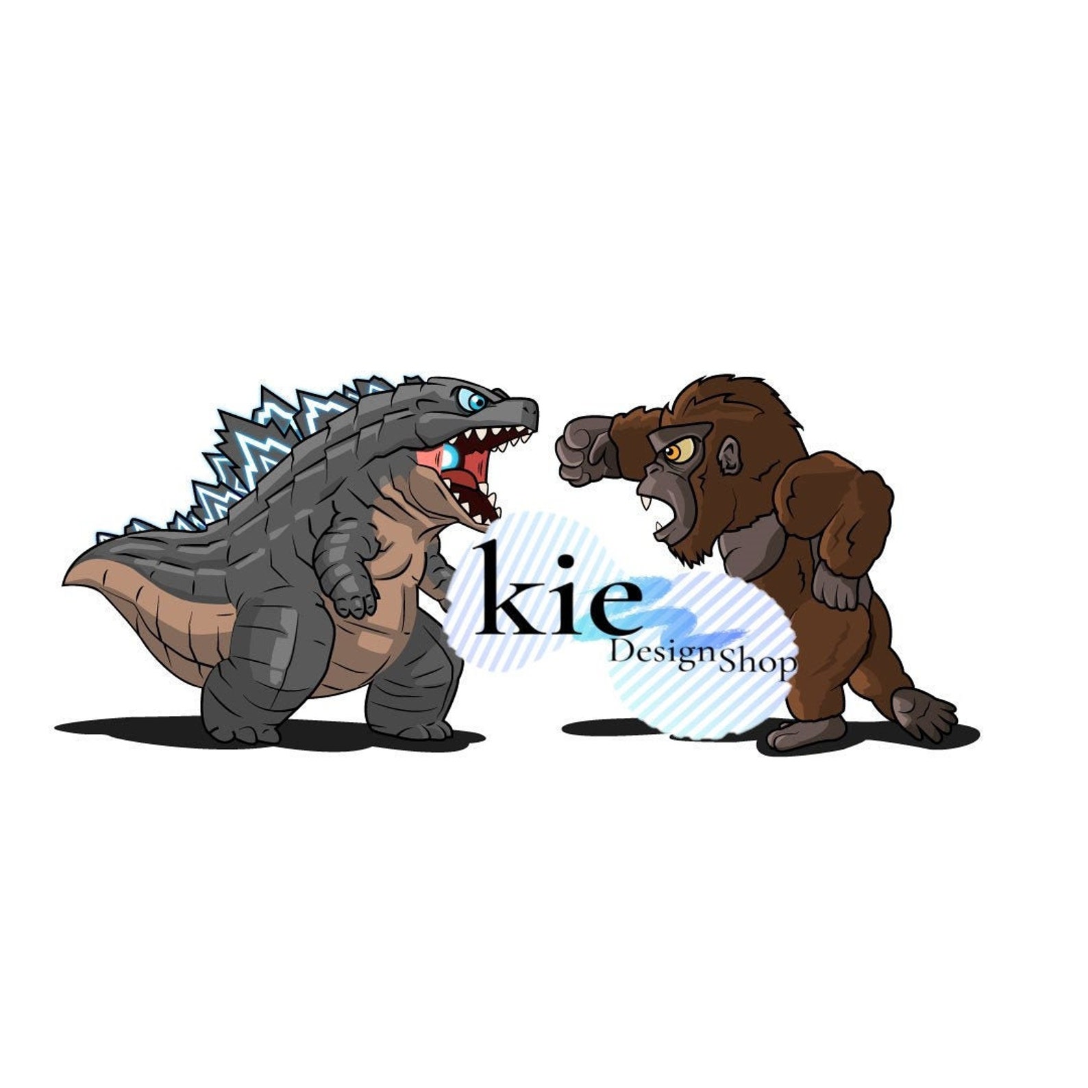 Chibi Godzilla Vs Kong AI Pdf Png Jpg | Etsy