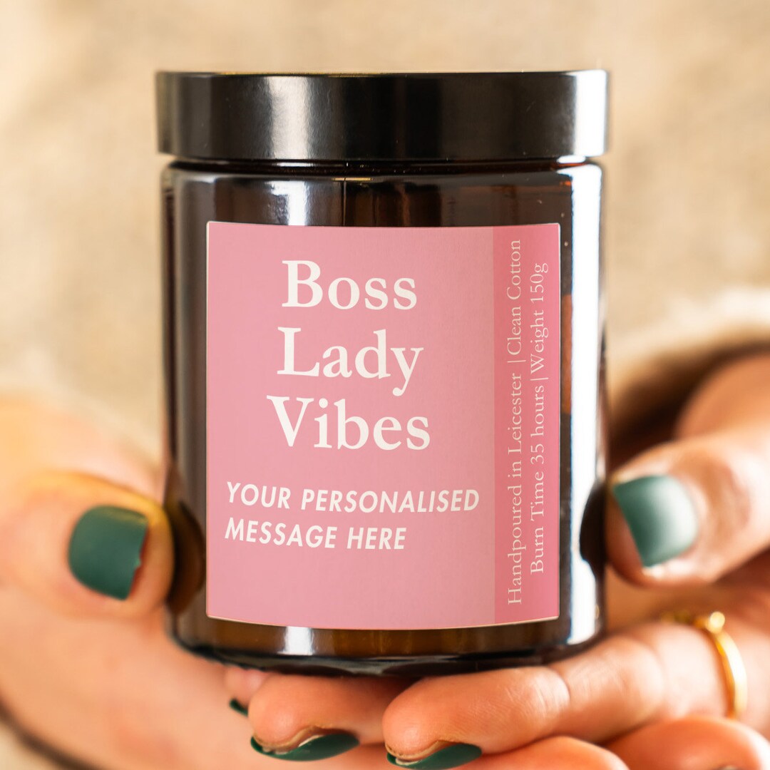 Personalised Powerful Gift, Boss Lady Vibes Candle, Custom Powerful ...