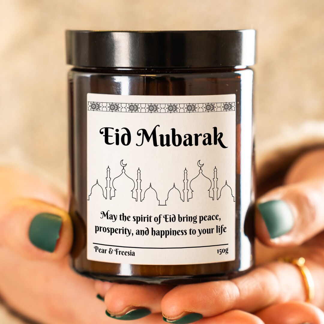 Personalised Eid Candle, Eid Mubarak Candle, Islamic Family Gift ...