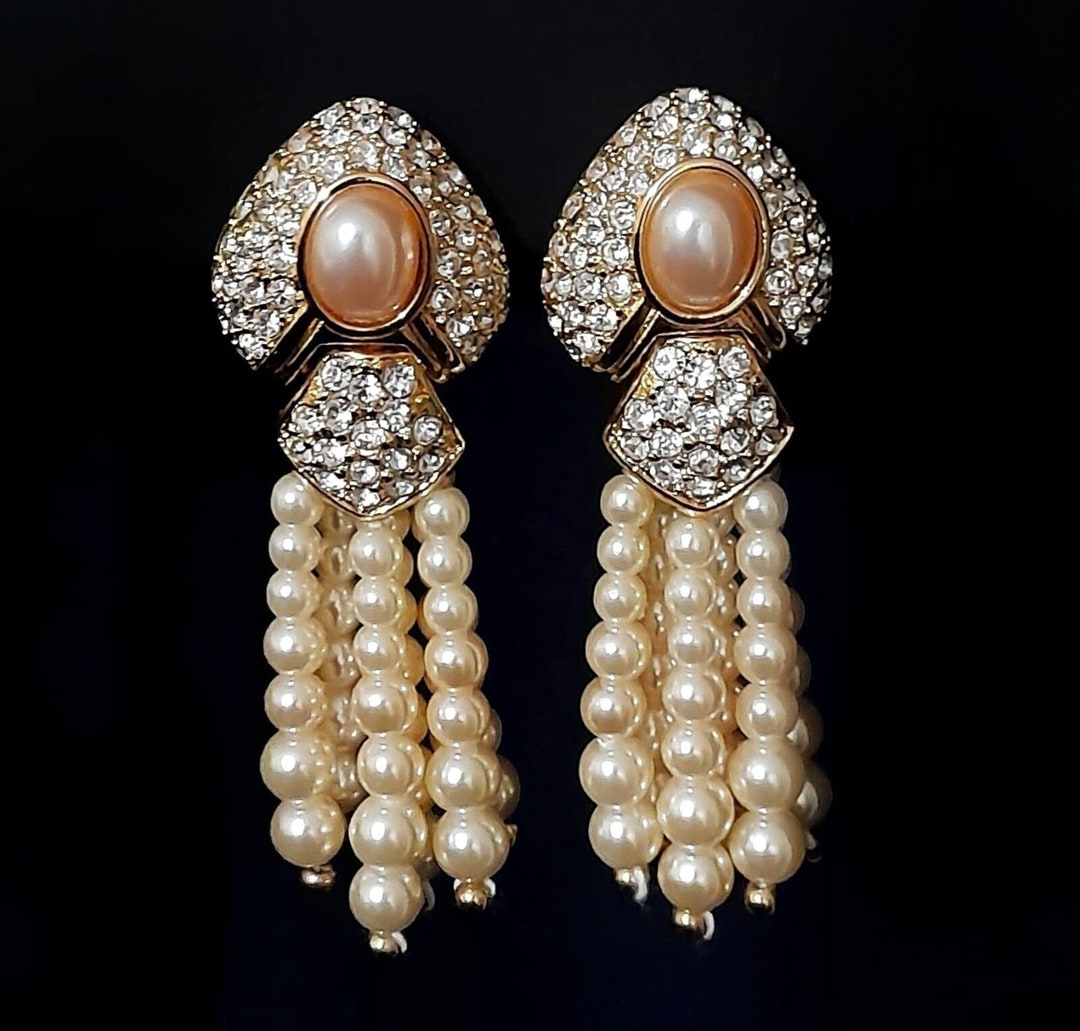 JOAN RIVERS Vintage 1980's Gold Tone Pave Crystal and - Etsy