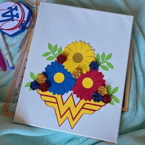 Wonder Woman Flower Frame | Wonder Woman | Home Decor | Wall Art ...