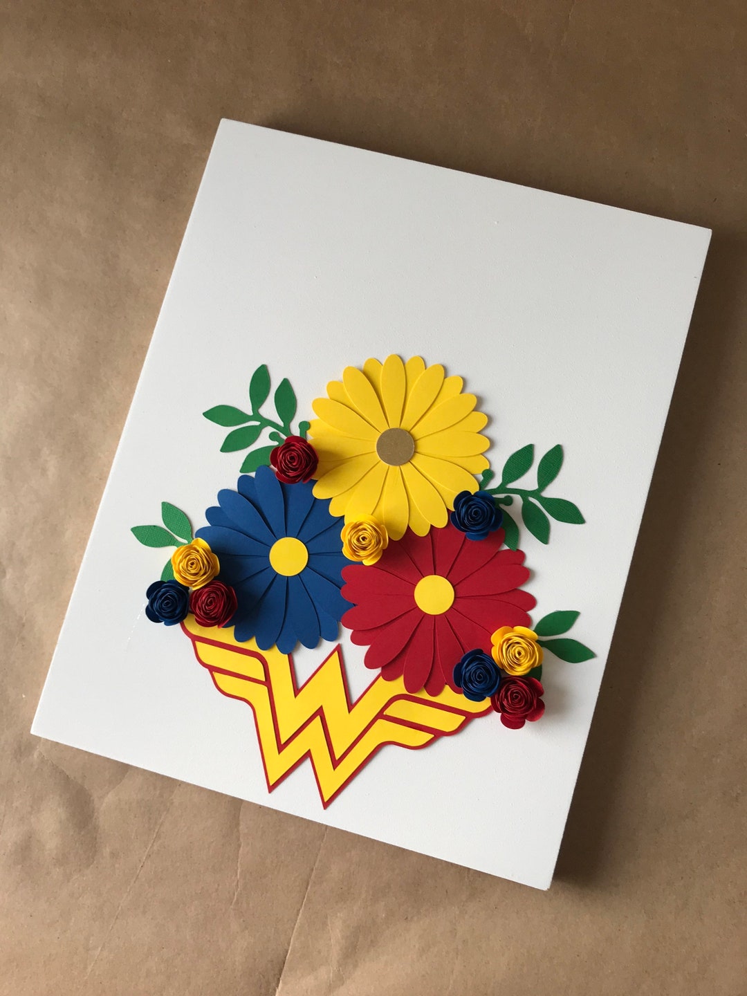 Wonder Woman Flower Frame | Wonder Woman | Home Decor | Wall Art ...
