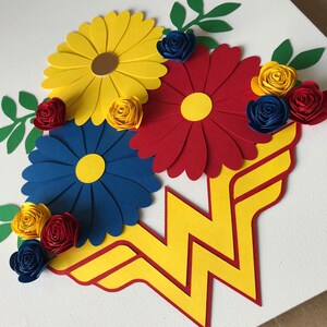 Wonder Woman Flower Frame | Wonder Woman | Home Decor | Wall Art ...
