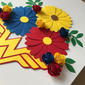 Wonder Woman Flower Frame | Wonder Woman | Home Decor | Wall Art ...
