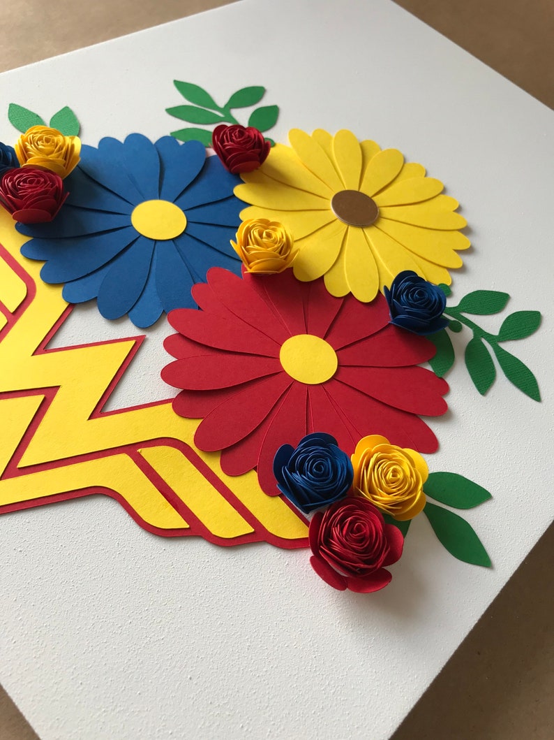 Wonder Woman Flower Frame Wonder Woman Home Decor Wall | Etsy