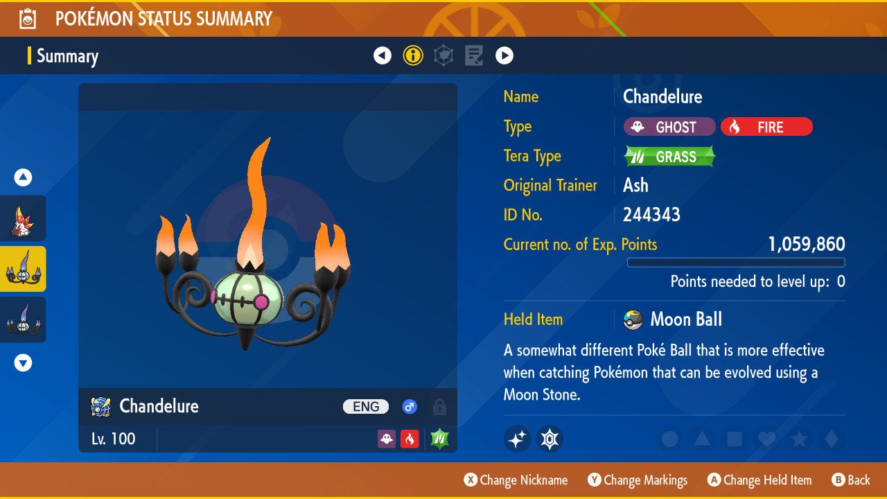 Shiny Chandelure Card