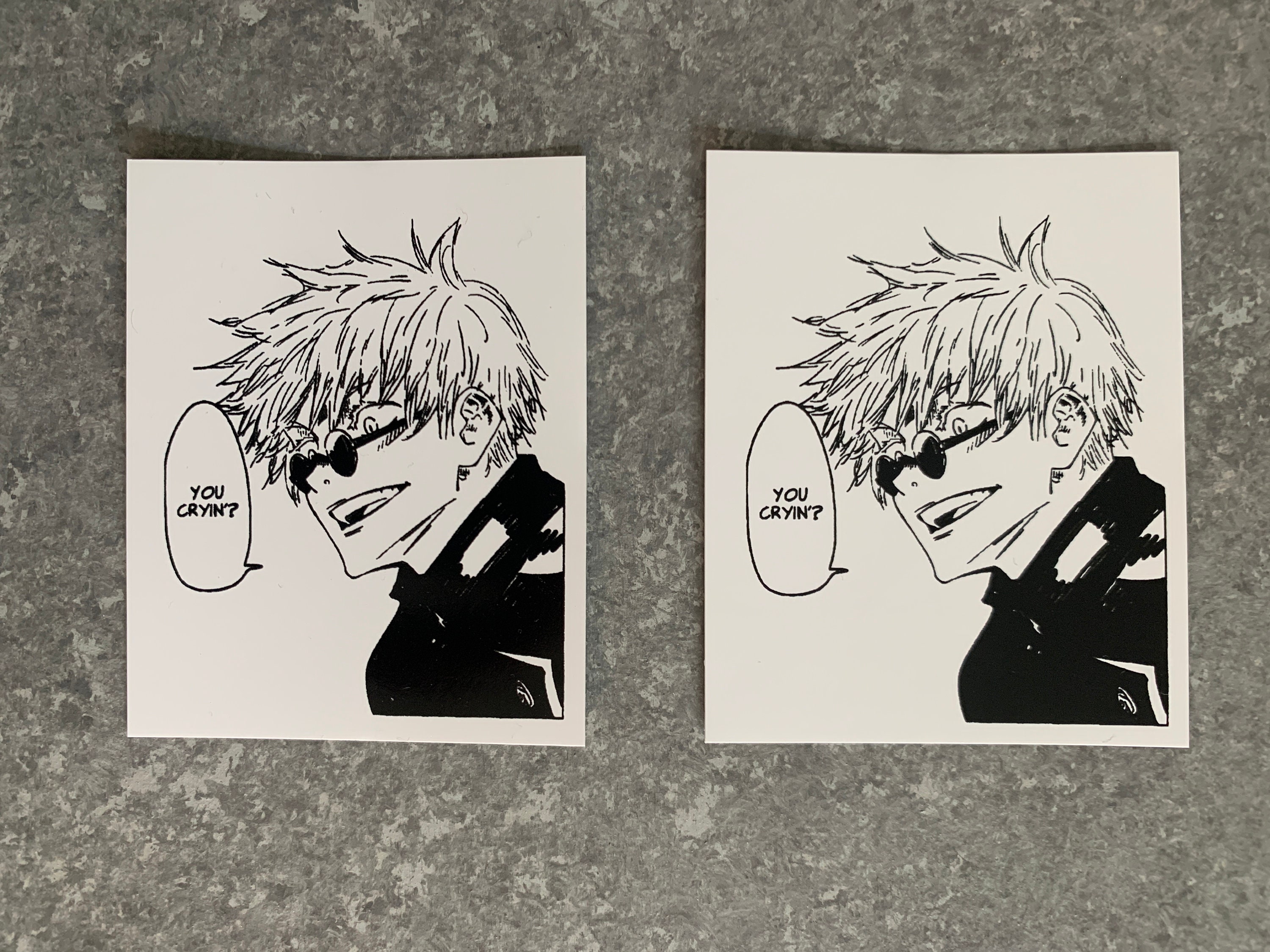 Satoru Gojo you Crying Jujutsu Kaisen Set of 2 B&W | Etsy UK