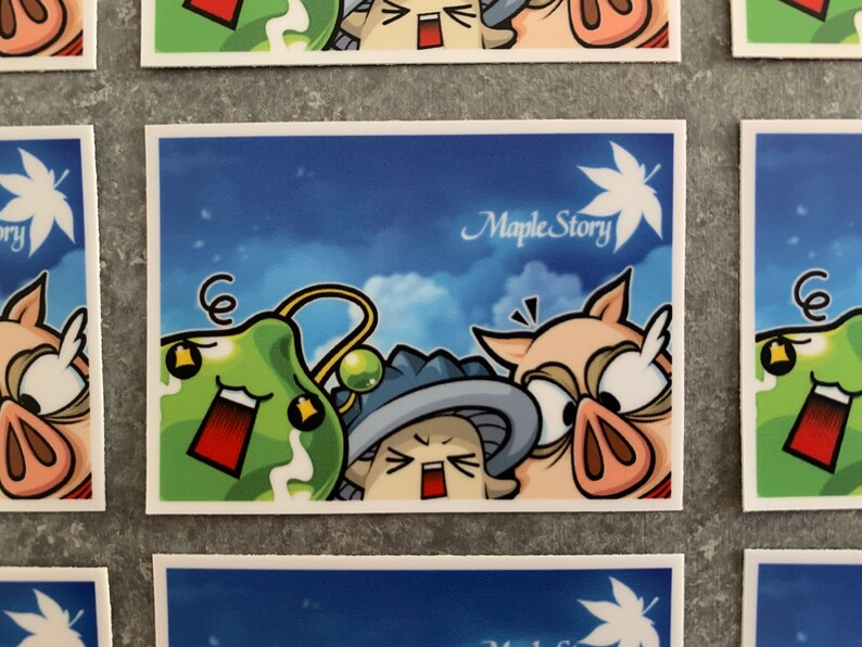 Maplestory Banner Green Slime Horny Mushroom Pig Sticker - Etsy