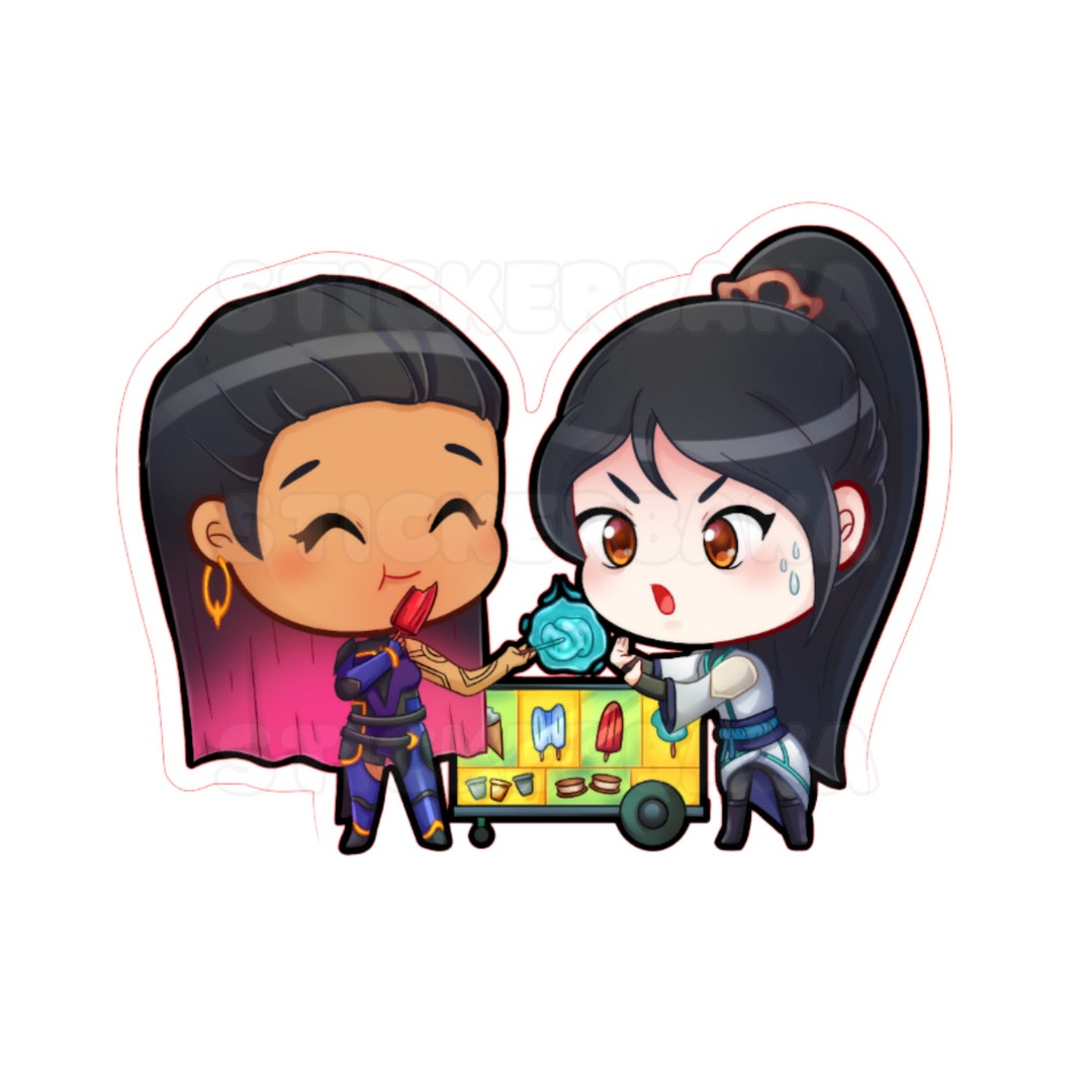 Valorant Chibi Reyna and Sage Paletas Cart Ice Cream - Etsy