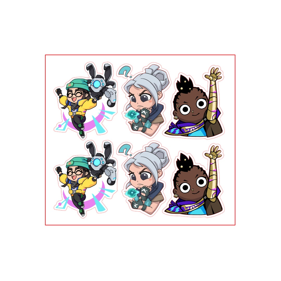 Valorant Spray Kisscut Stickers 6 Count , Valorant Spray, Jett Valorant ...