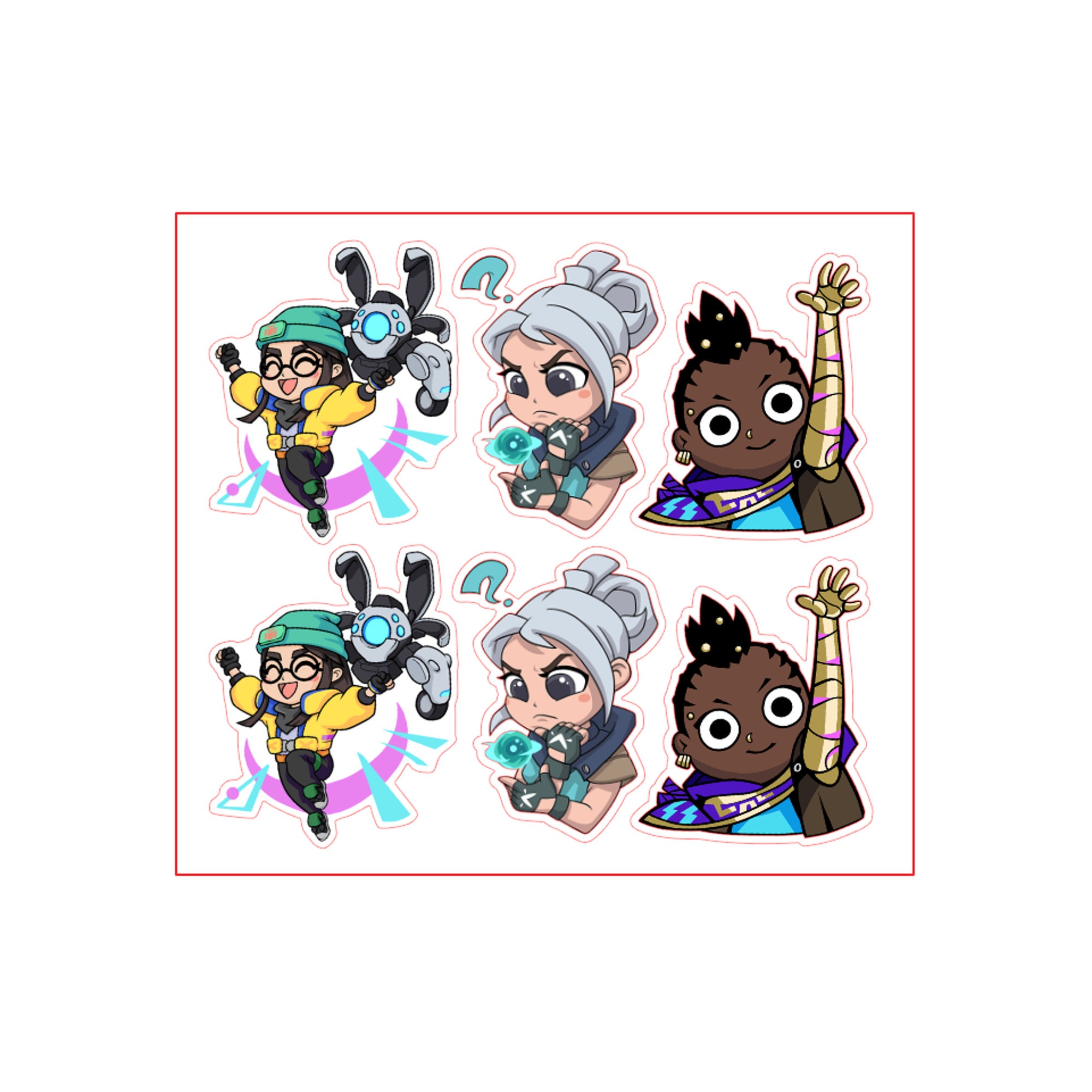 Valorant Spray Kisscut Stickers 6 Count , Valorant Spray, Jett Valorant ...