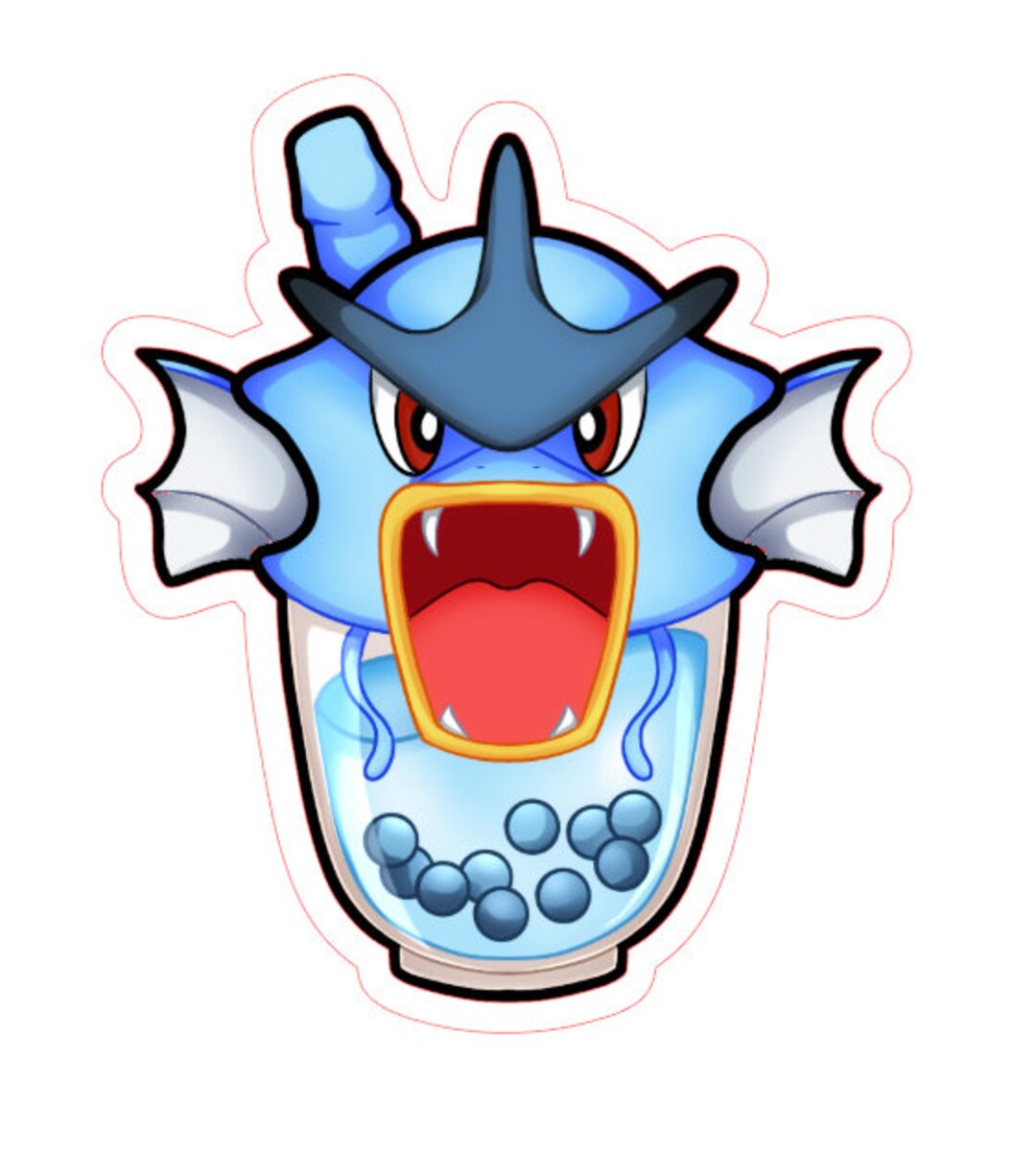 Pokemon Boba Sticker: Gyarados - Etsy