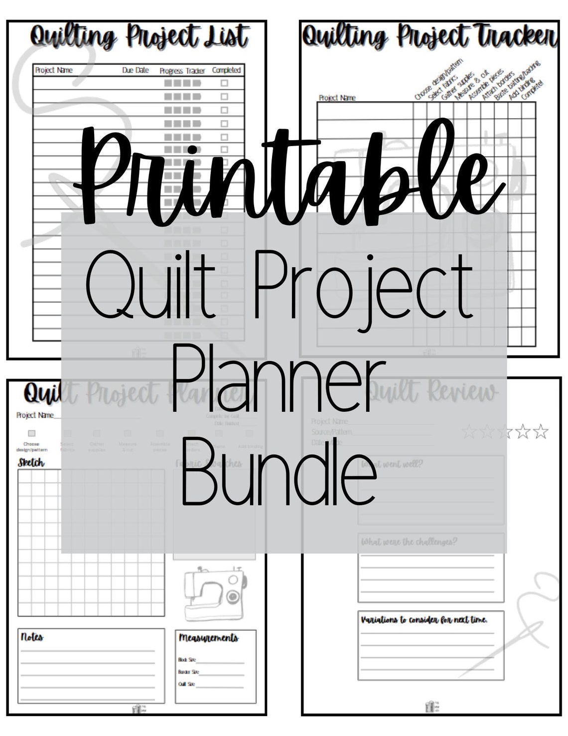 Printable Quilt Project Planner Bundle - Etsy