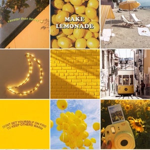Boujee Aesthetic Wall Collage Kit Yellow - Etsy Canada