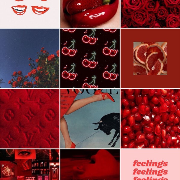 Red Wall Collage Kit - Etsy