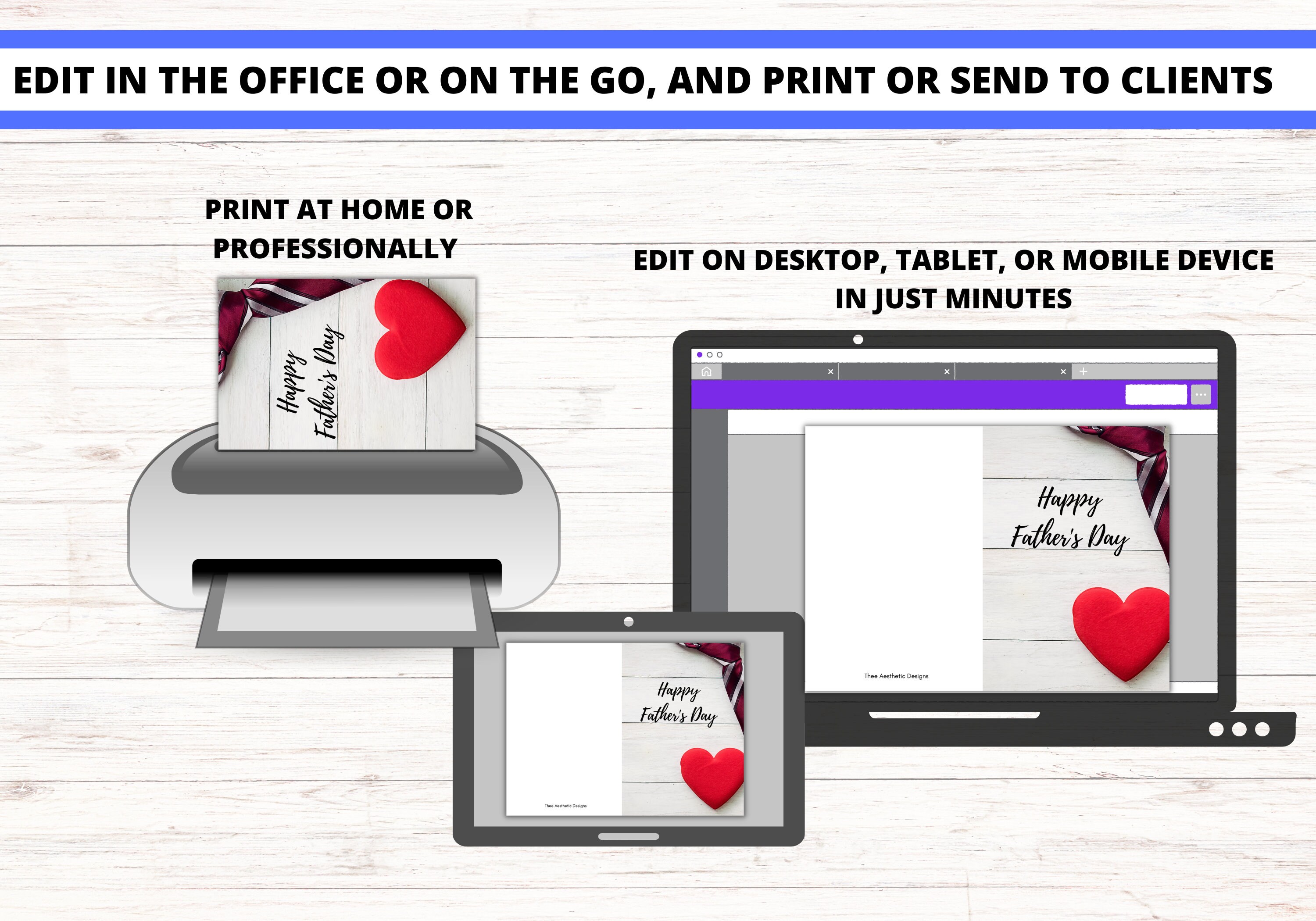 Father's Day Printable Card Digital Happy Fathers Day - Etsy