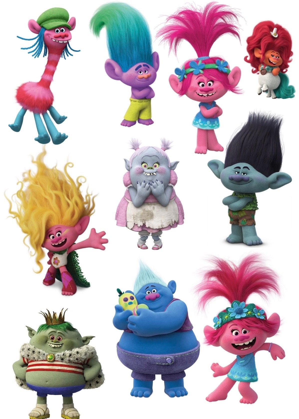 Trolls Character Party Props, Character Stands, Poppy, Branch, Viva ...