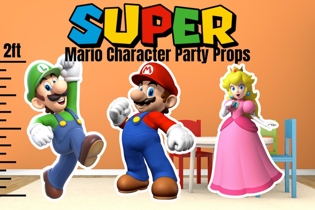 Mario, Luigi, Bowser Party Props. Character Stands, Stand Alone. Peach ...