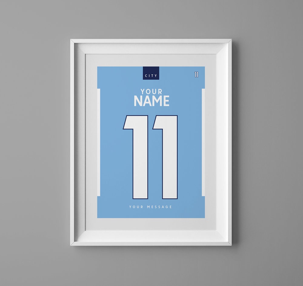 Name & Number Birthday Man City Poster Print Art - Etsy