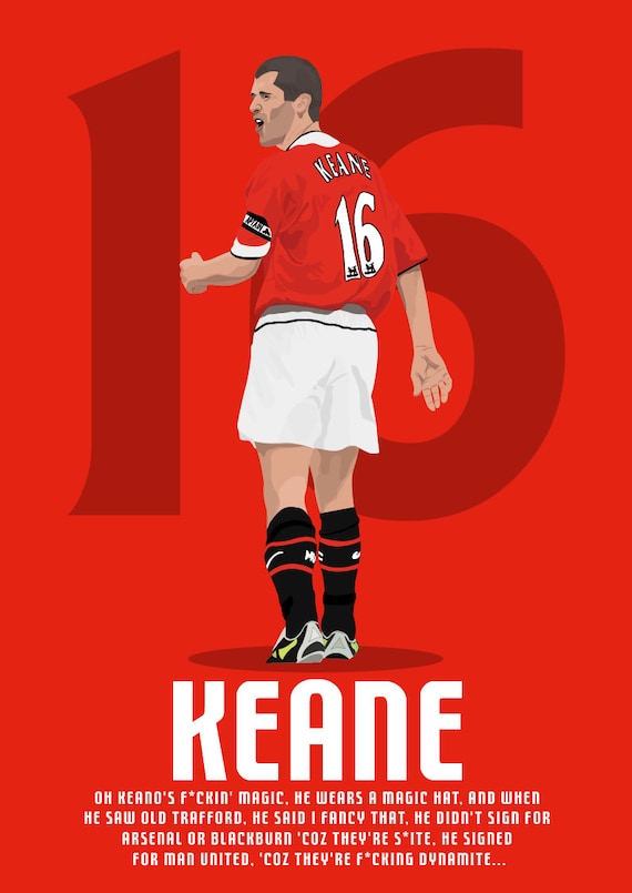 Roy Keane Poster Roy Keane Ireland Football Legend Iconic Portrait