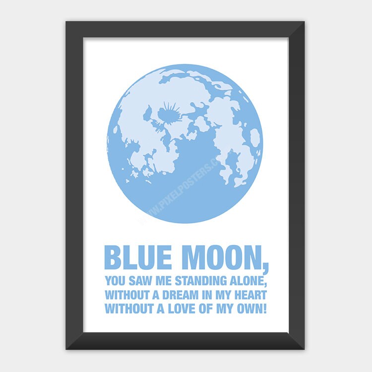 PRINTED: Blue Moon Man City Poster Print Art - Etsy