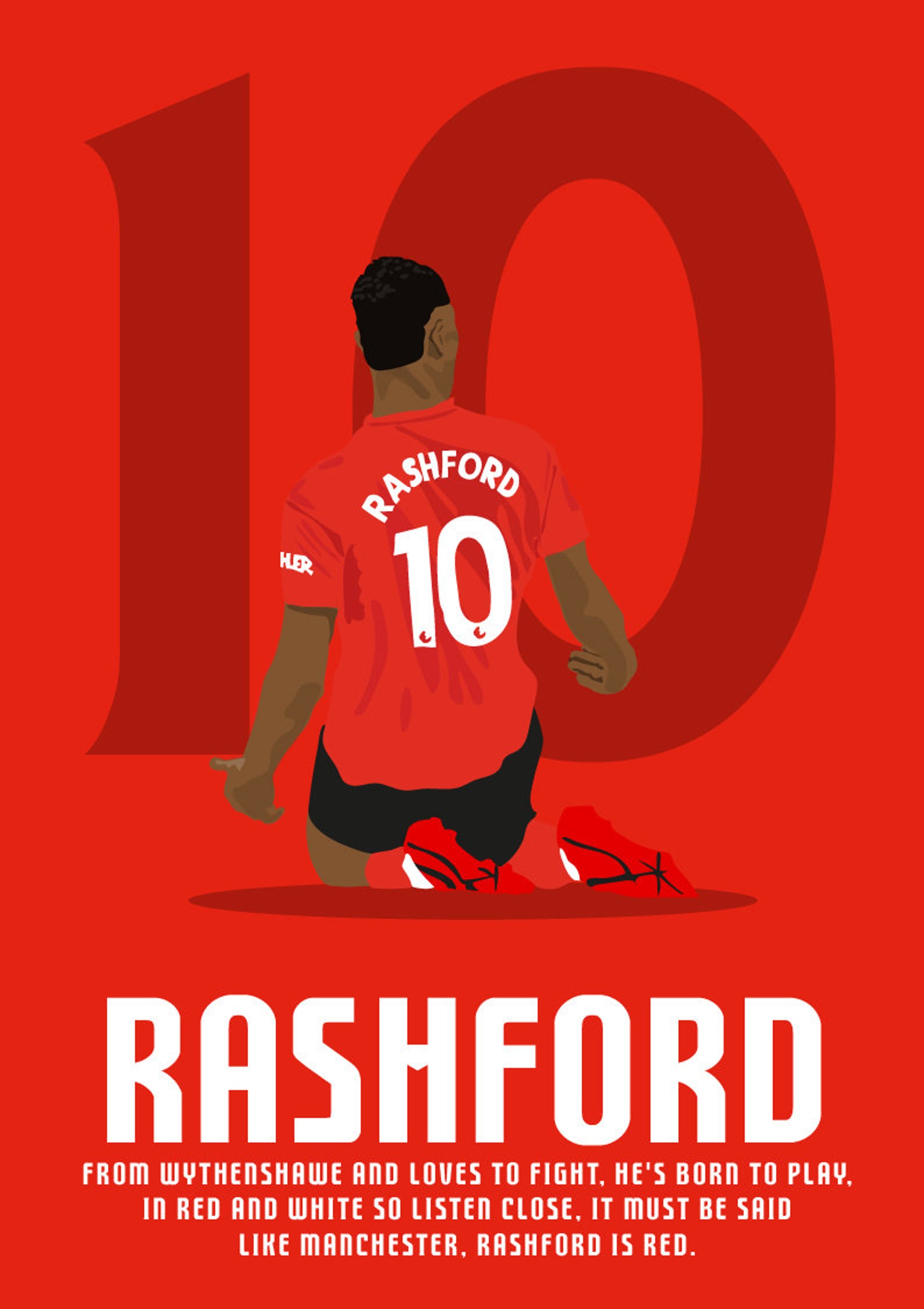 PRINTED: Marcus Rashford Manchester United Poster Print Art - Etsy UK