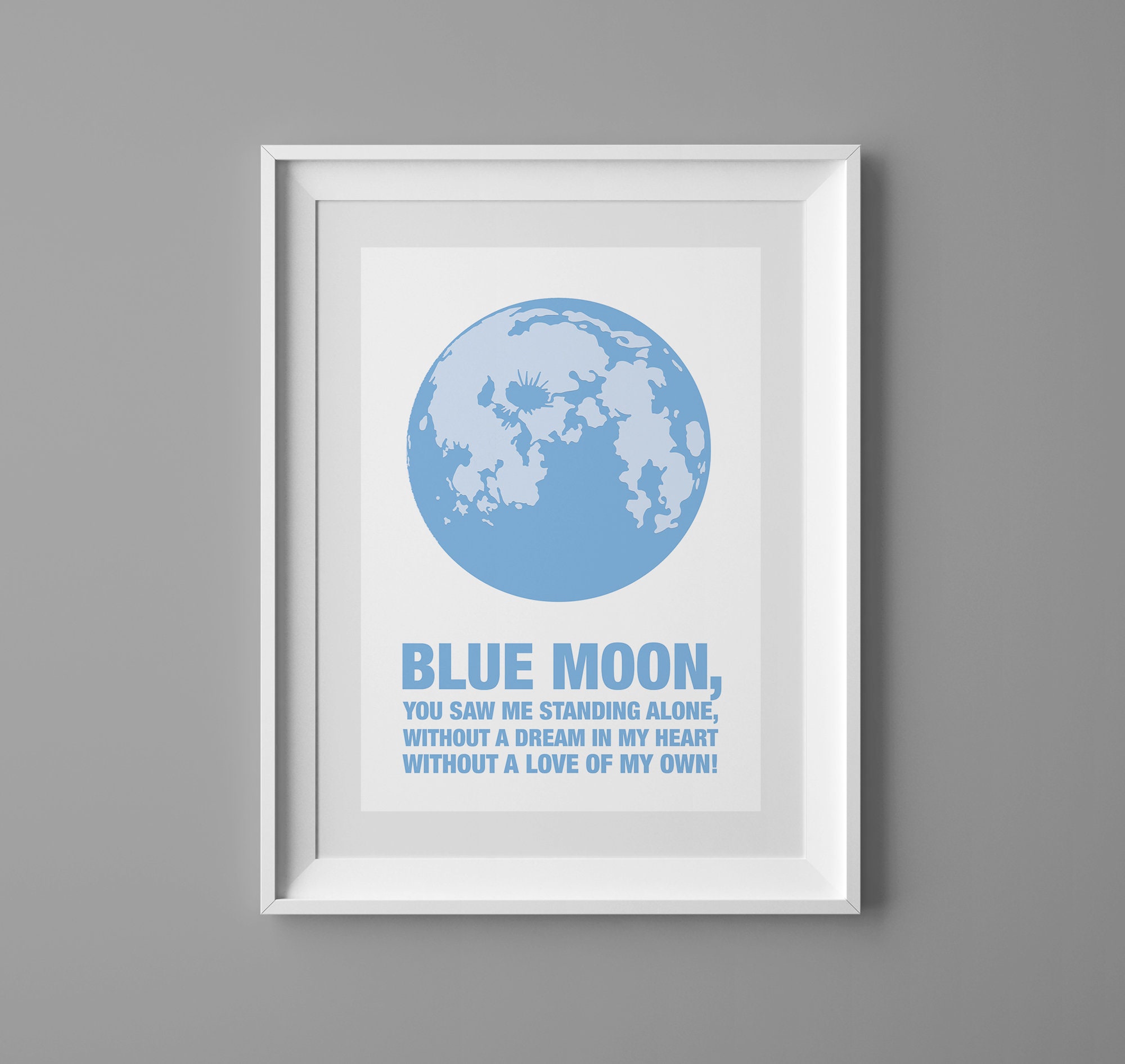 PRINTED: Blue Moon Man City Poster Print Art - Etsy