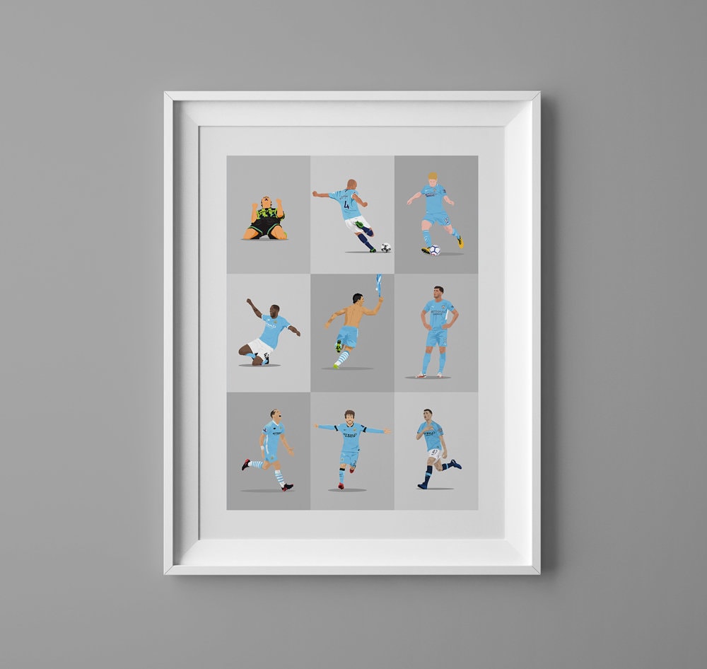 PRINTED: Manchester City Legends Poster Print Art - Etsy